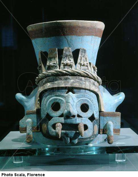 Urn of the god Tlaloc, from Tomb n. 21 of the Temple Mayor of ...